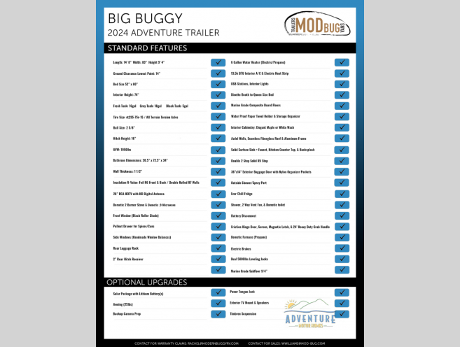 New 2024 Modern Buggy RV Big Buggy BB12 Teardrop Trailer at ...