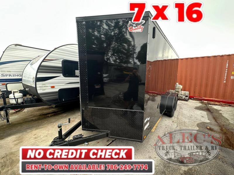 New 2025 QC QUALITY CARGO LLC CARGO TRAILER 7 X 16TA BOP 9" EXTRA ...