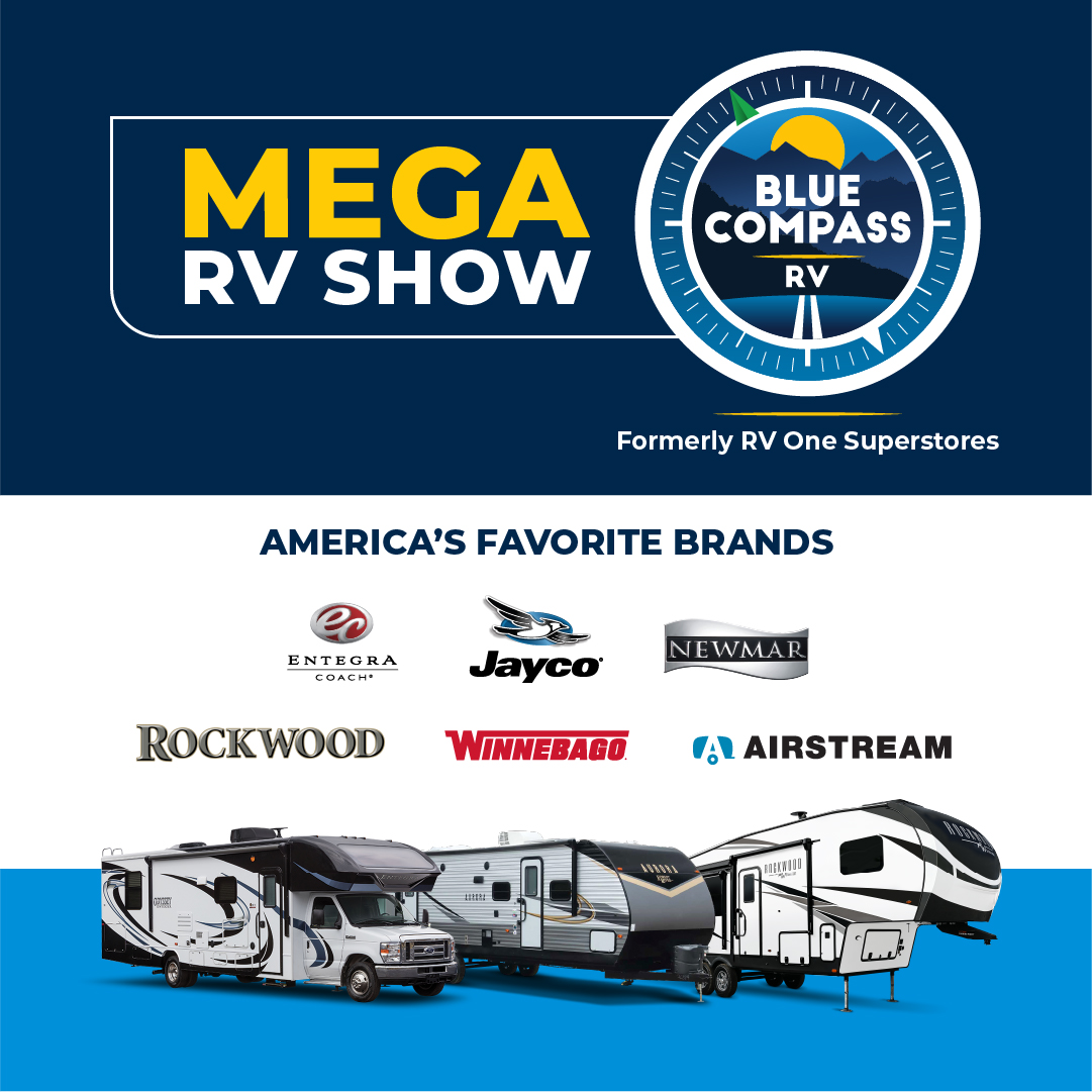 Mega RV Show Queensbury NY | August 11-20, 2023 | Blue Compass RV