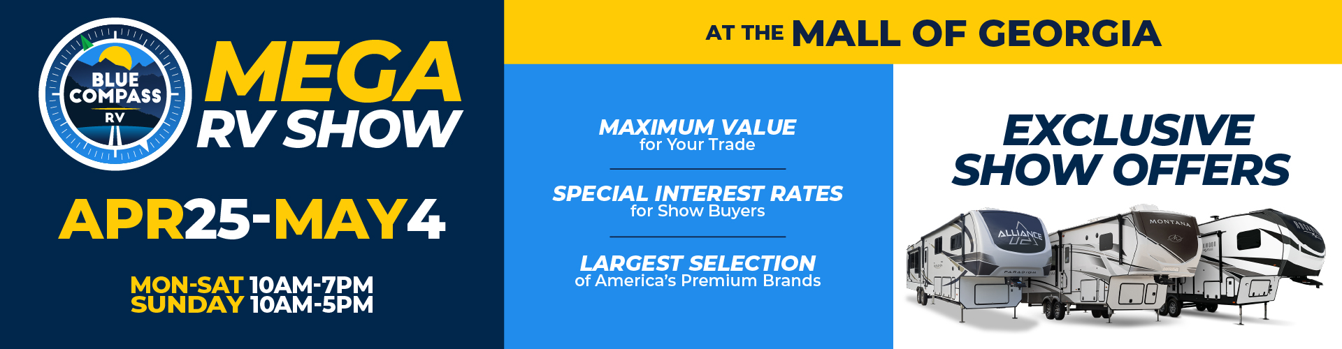 Georgia Mall RV Show | April 25th - May 4th, 2025 | Blue Compass RV