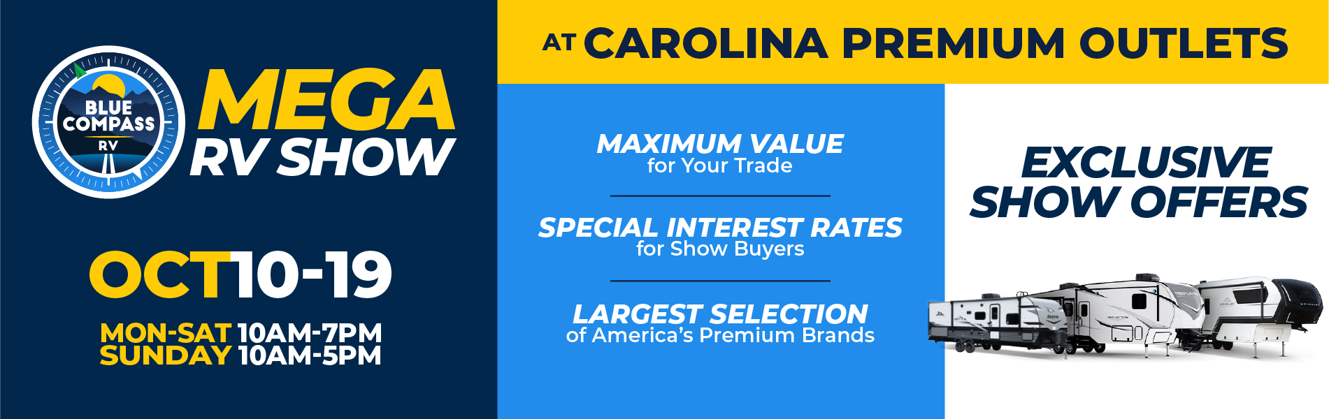 Mega RV Show | October 10th - 19th, 2025 | Blue Compass RV