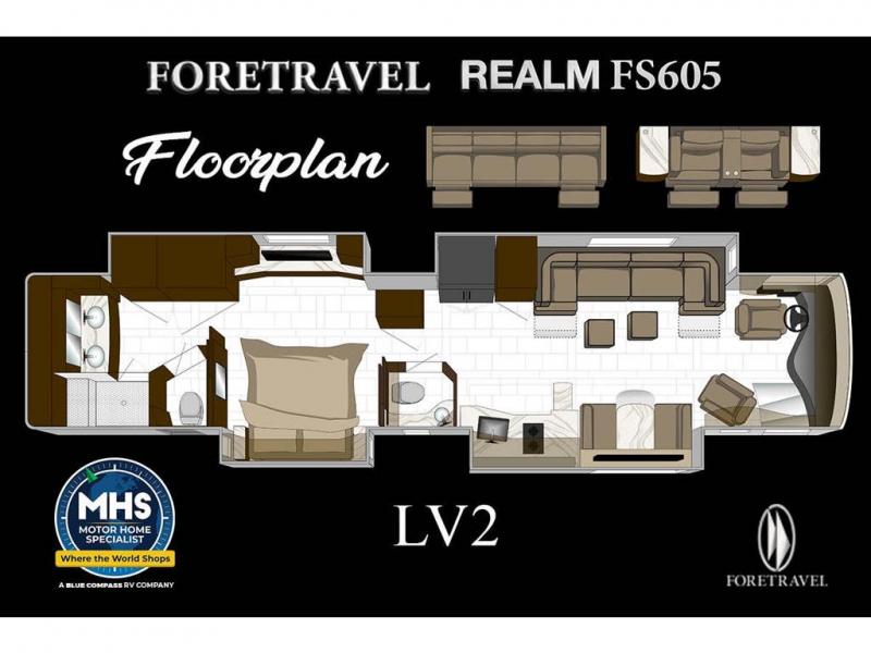 New 2026 Foretravel REALM FS605 Luxury Villa 2 (LV2) Motor Home Class A - Diesel at Blue Compass ...