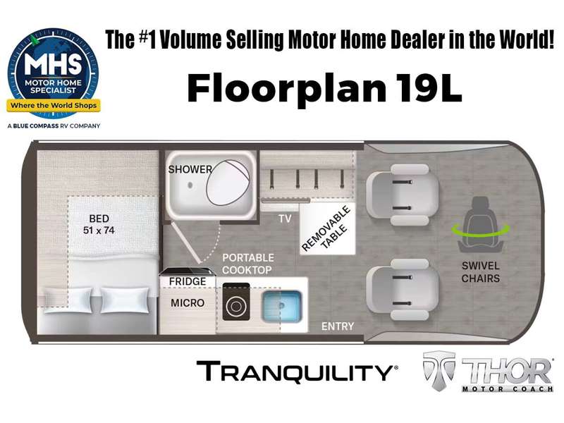 New 2024 Thor Motor Coach Tranquility 19L Motor Home Class B - Diesel ...