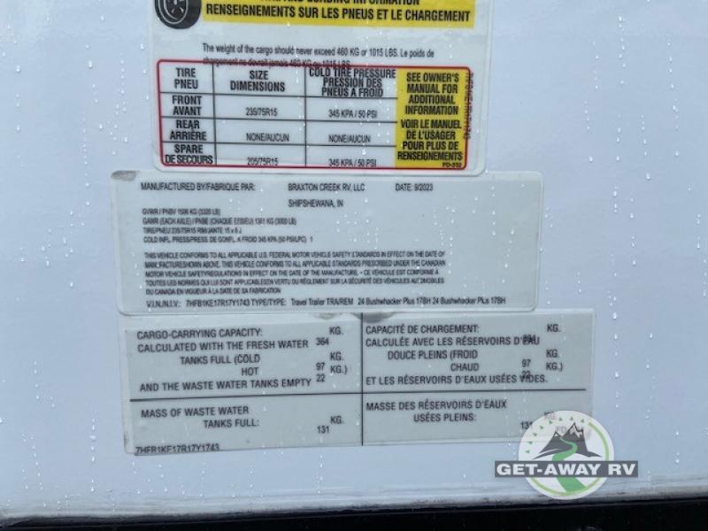 New 2024 Braxton Creek Bushwacker 17BH Travel Trailer at Getaway RV ...