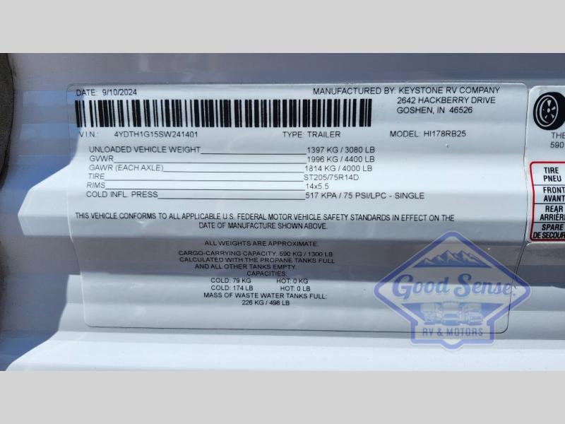 New 2025 Keystone RV Hideout Sport Single Axle 178RB Travel Trailer at ...