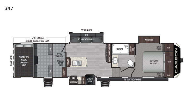 Used 2020 Keystone RV Carbon 347 Toy Hauler Fifth Wheel at Campers Inn ...
