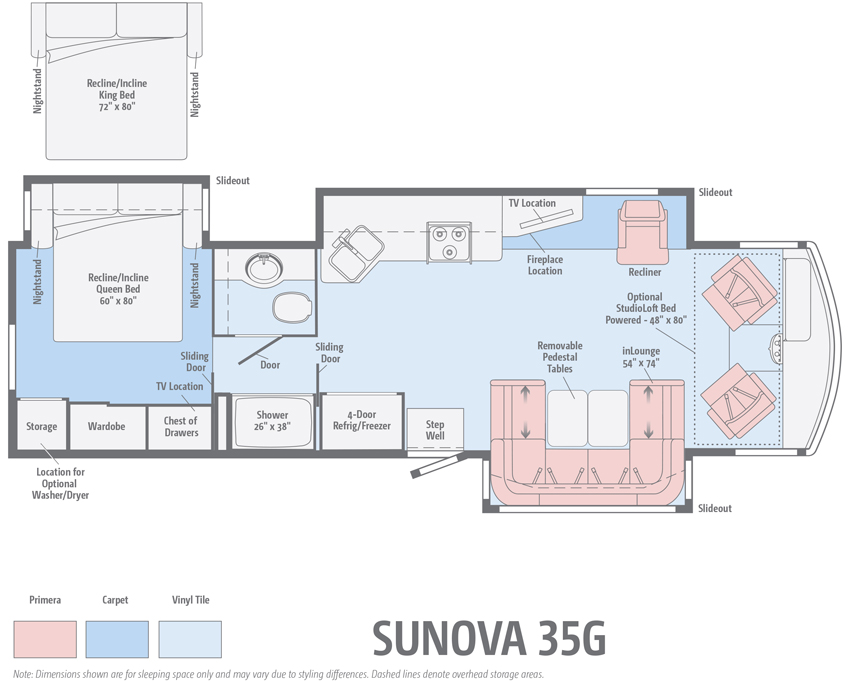 Winnebago Sunova Floorplans and Specifications