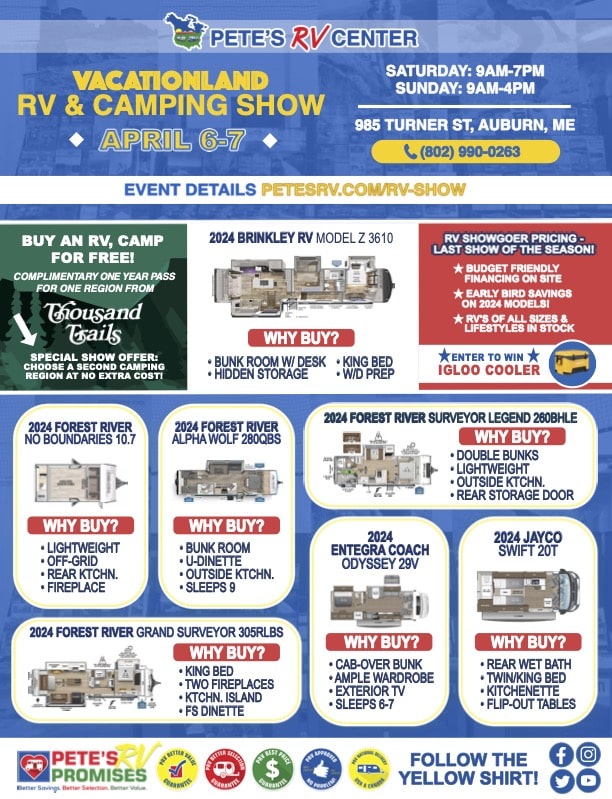 Vacationland RV and Camping Show | Pete's RV Center