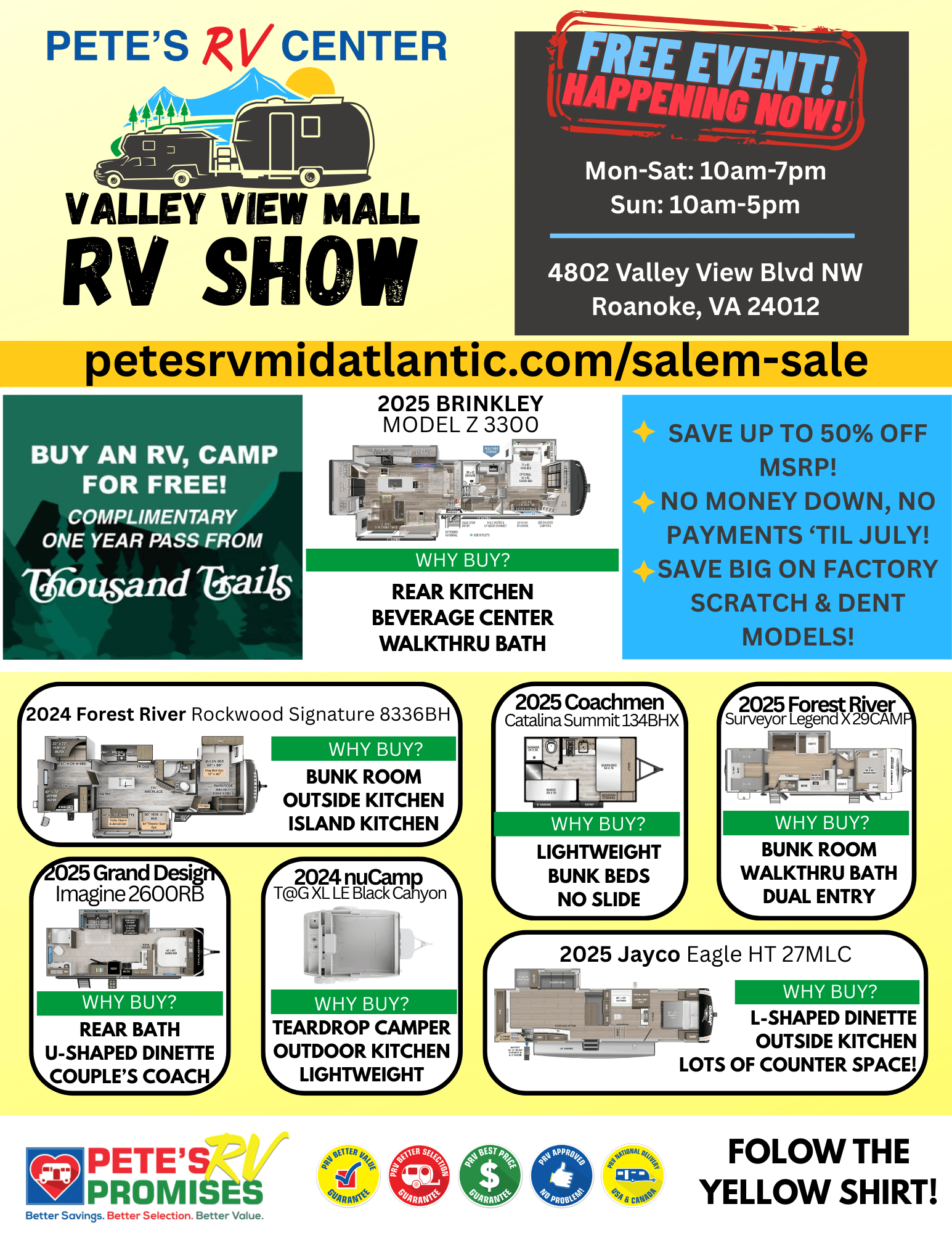 Valley View Mall RV Show - Roanoke, VA | Pete's RV Center - Mid-Atlantic