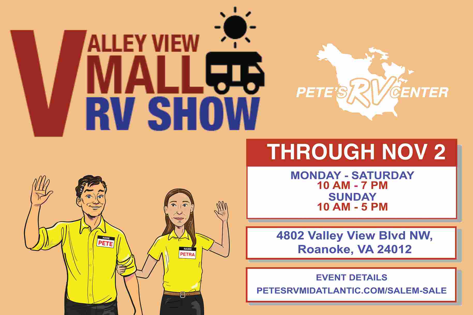Pete's RV Mid-Atlantic - 🎉 Valley View Mall RV Show 🎉| Pete's RV Center ...