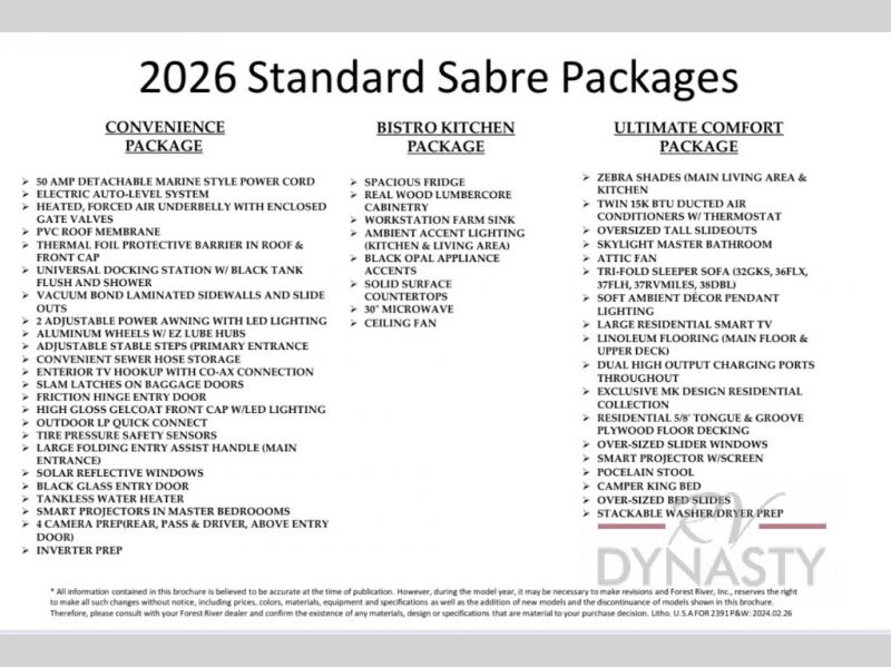 New 2026 Forest River RV Sabre 32GKS Fifth Wheel at RV Dynasty | Bunker ...
