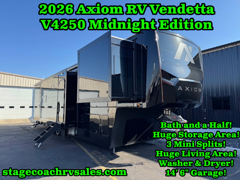 New 2026 Axiom RV Vendetta V4250 Toy Hauler Fifth Wheel at Stagecoach ...