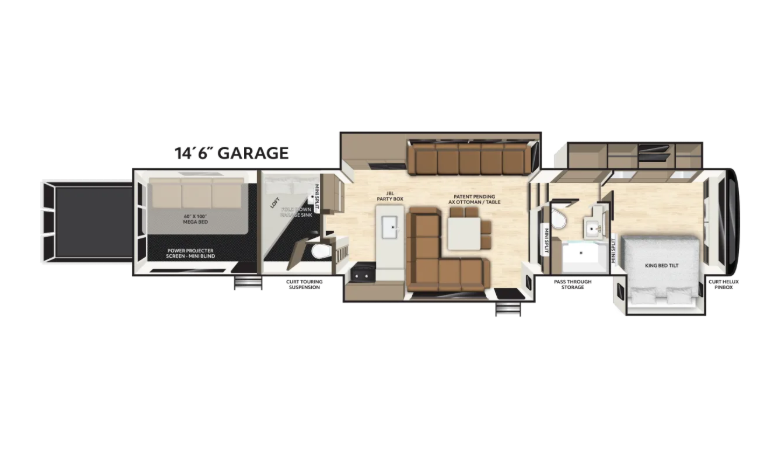 New 2027 Axiom RV Vendetta V4250 Toy Hauler Fifth Wheel at Stagecoach ...