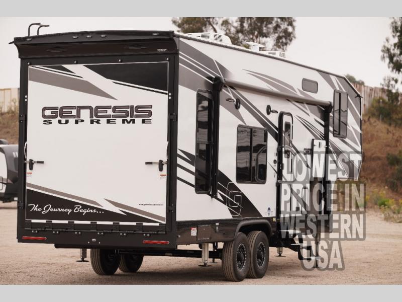 New 2025 Genesis Supreme 28 CRT Toy Hauler Fifth Wheel at Trailer Hitch ...